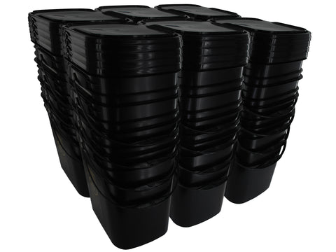 Black 5 gallon square bucket with lid store
