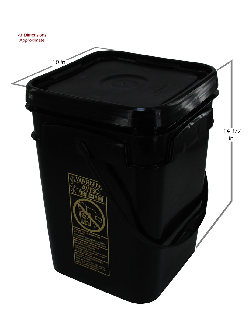 4 Gallon Black Square Bucket with Lid – TankBarn